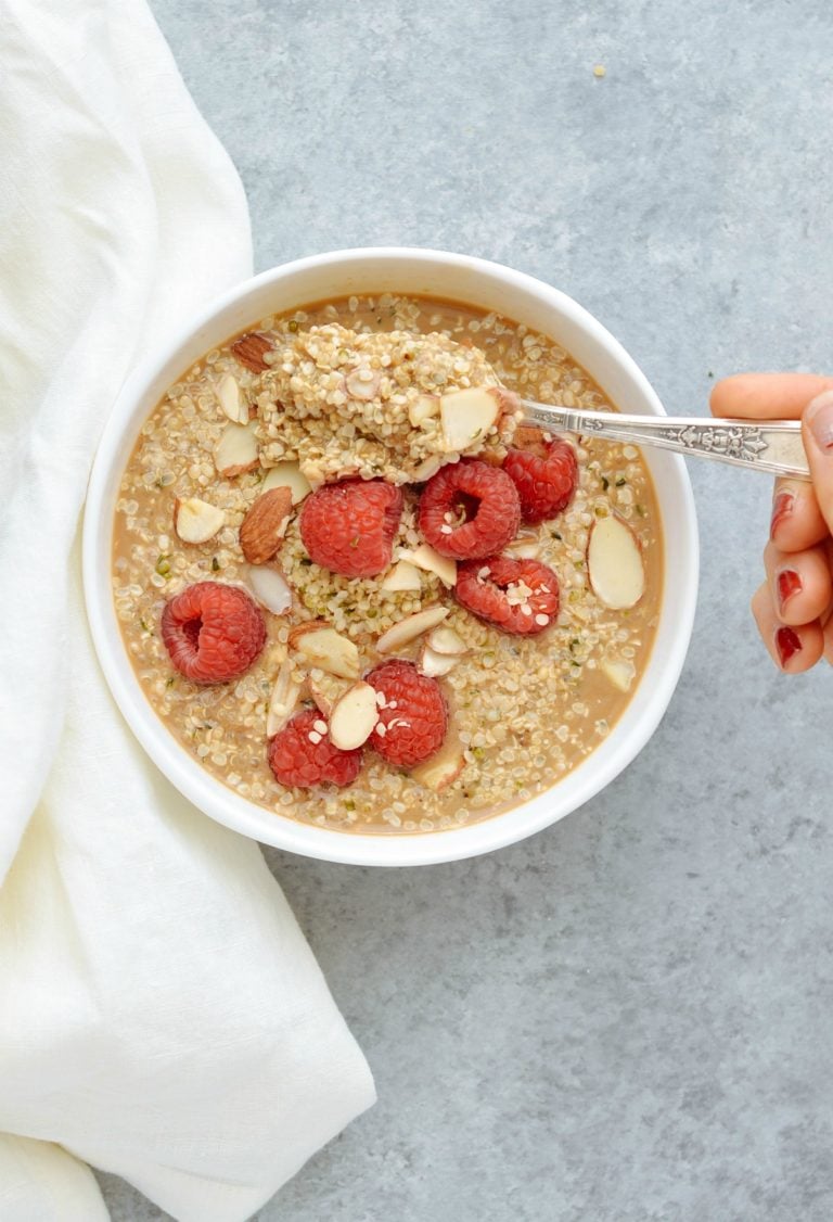 Coffee Almond Quinoa Breakfast Bowl
