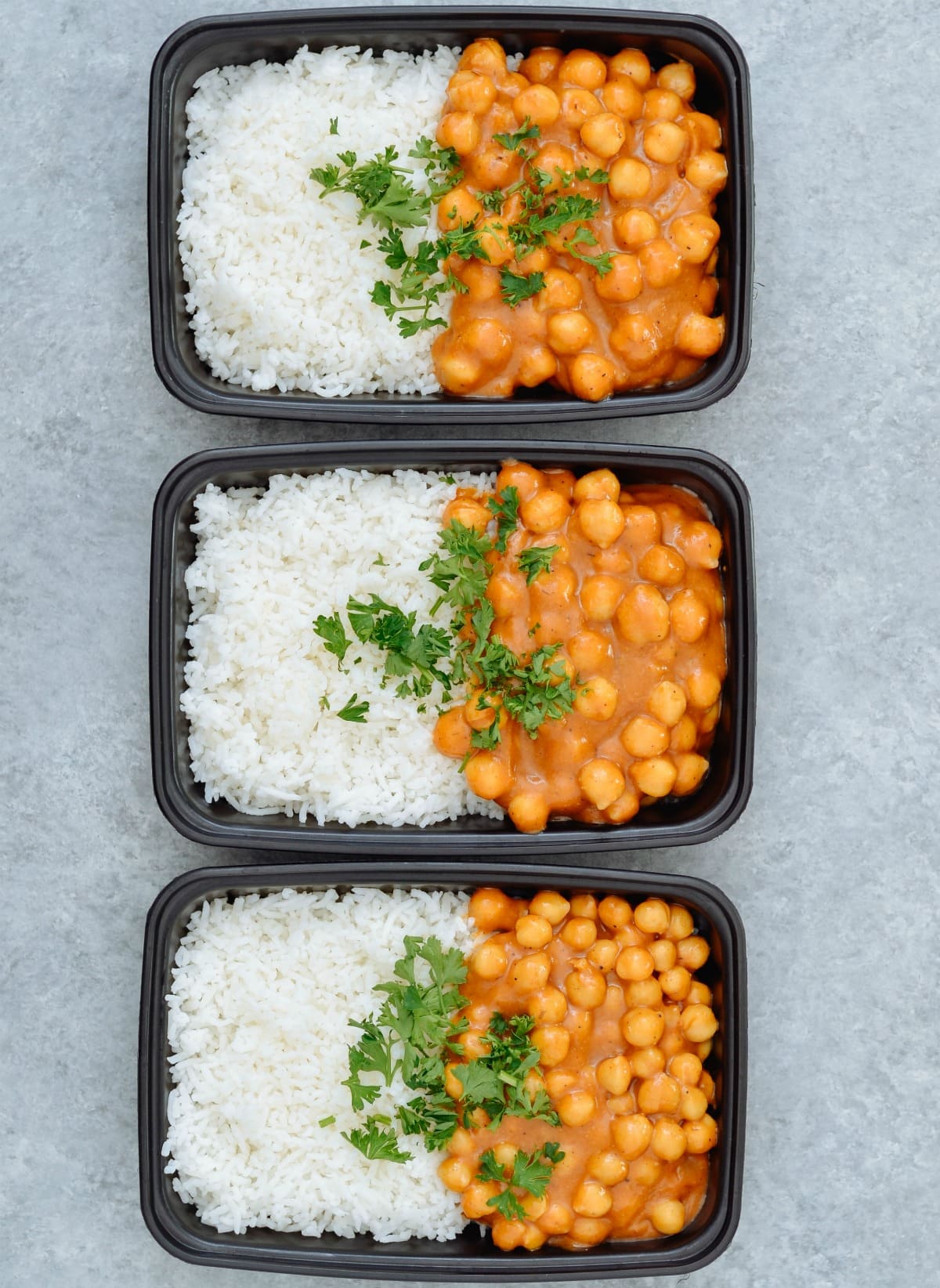 Vegan Chickpea Curry and Basmati Rice Meal Prep
