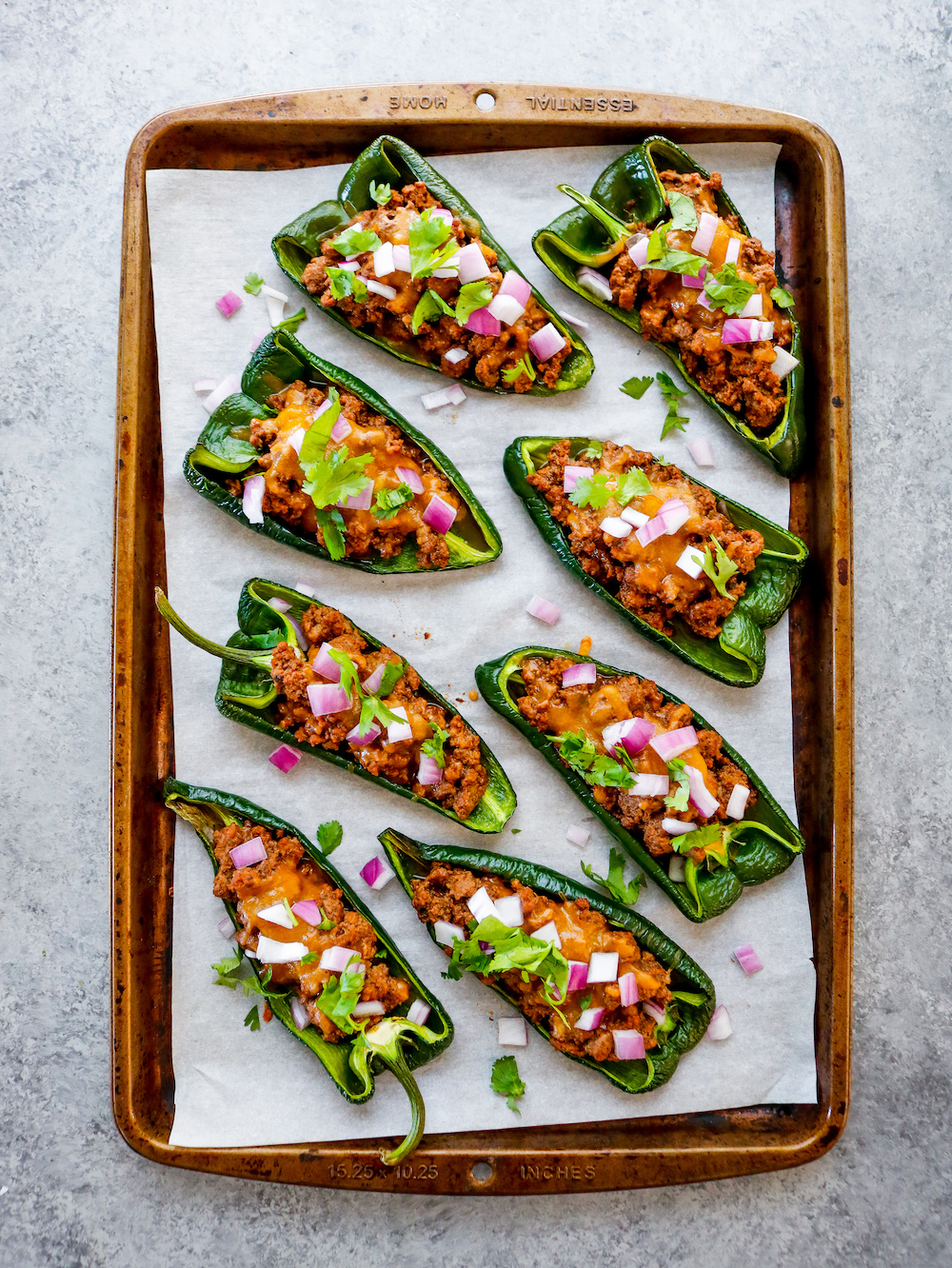 Sheet Pan Zesty Stuffed Poblano Peppers Recipe