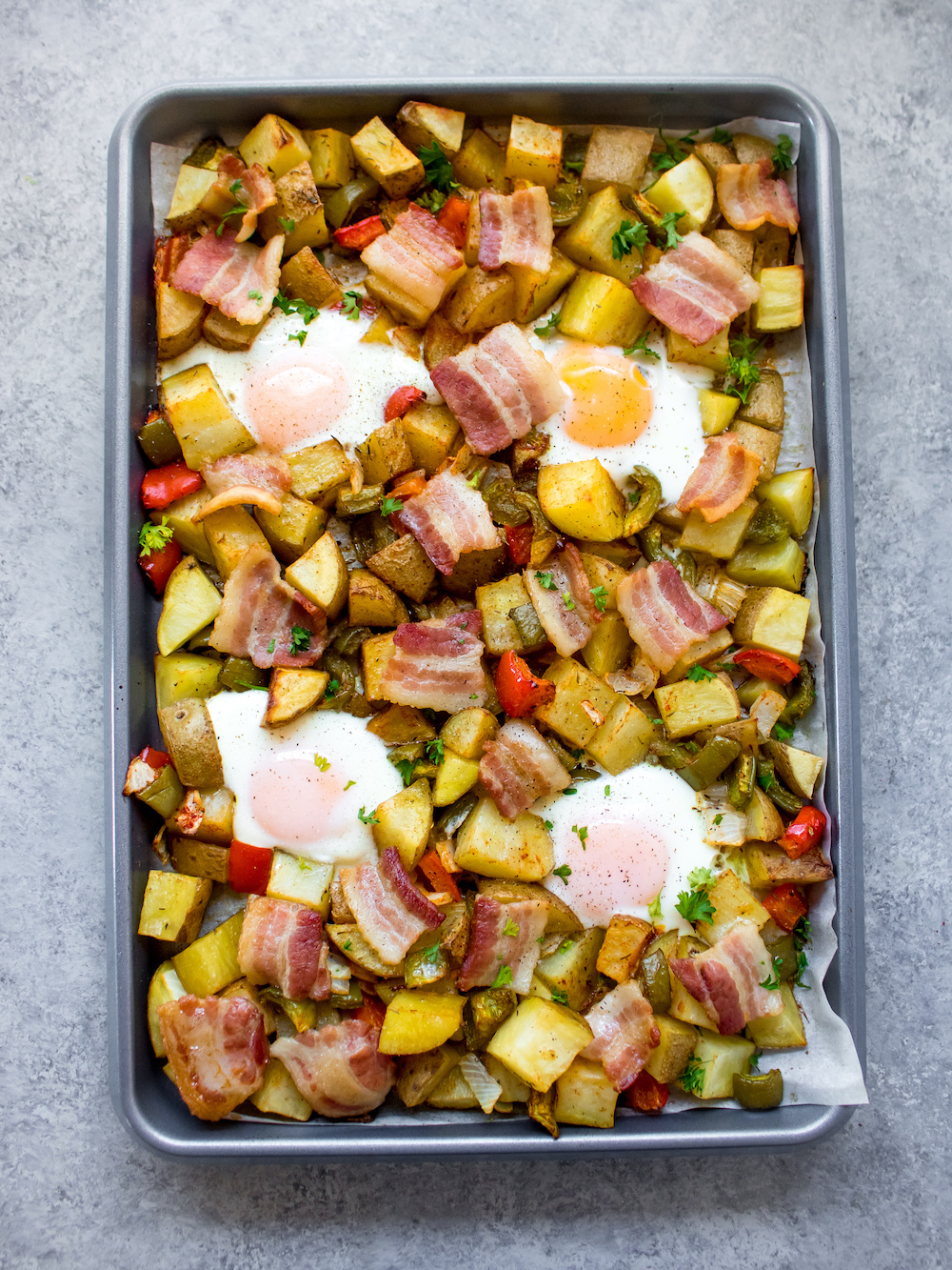 Sheet Pan Breakfast Hash and Eggs Recipe