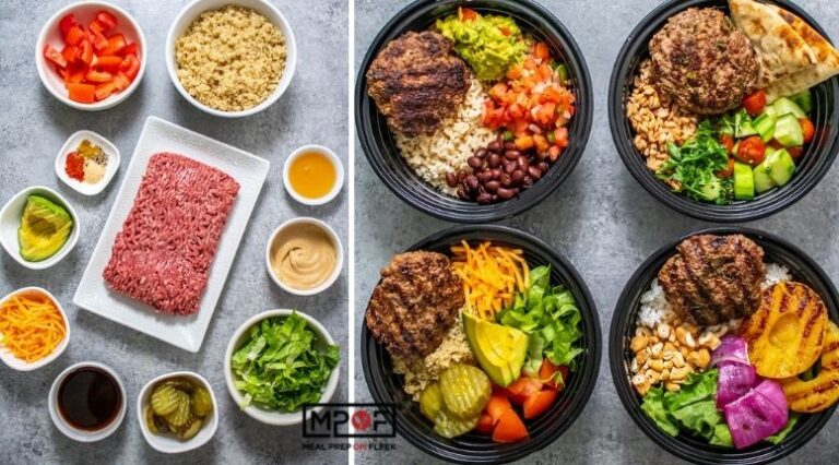 Loaded Lean Beef Burger Bowls
